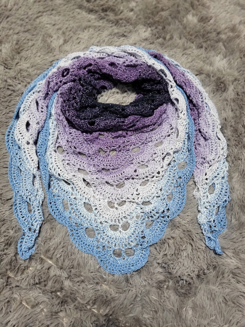 Handmade Glitter Shimmery Elegant Crochet Virus Shawl Scarf Wrap ...