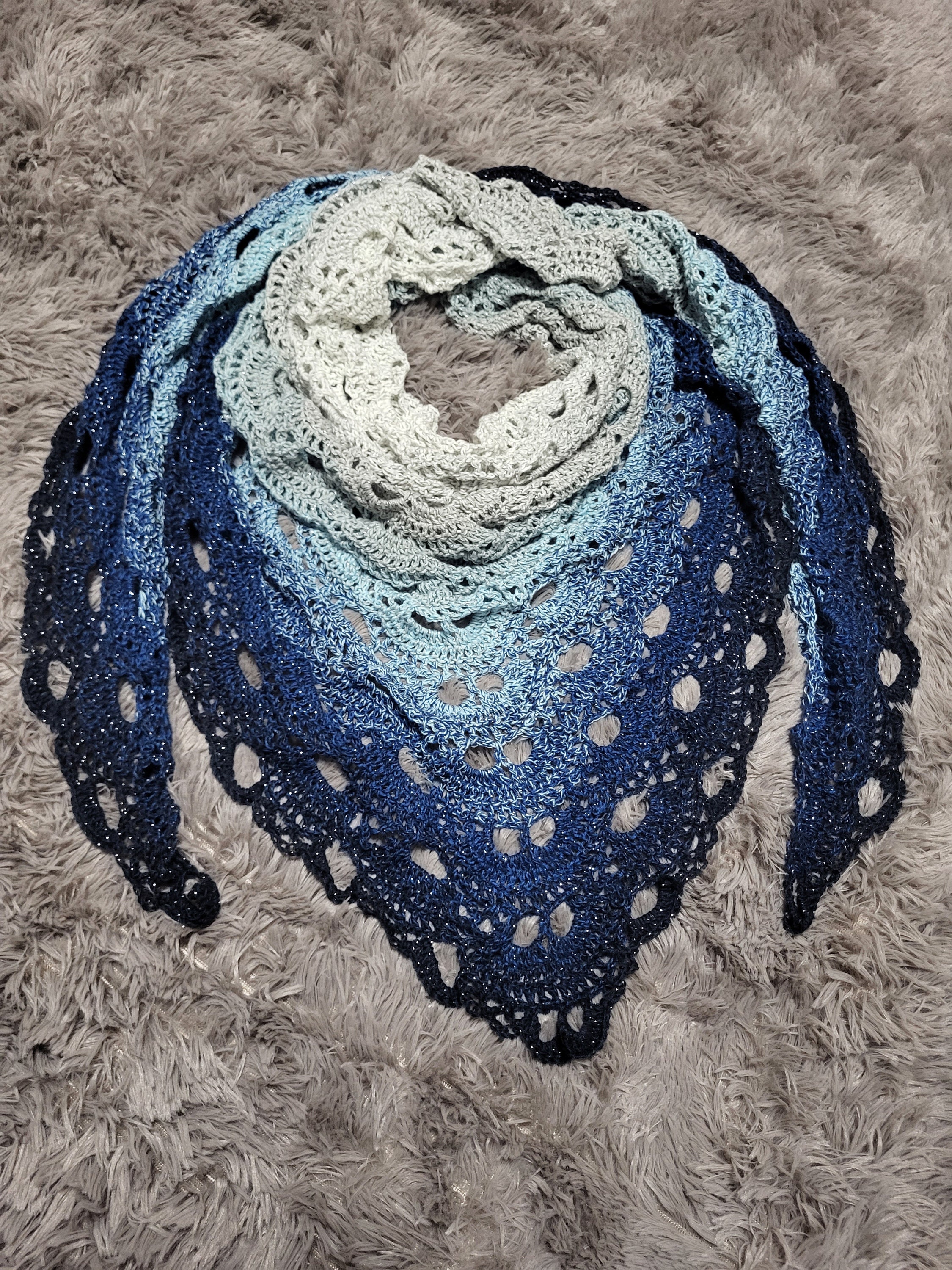 Handmade Glitter Shimmery Elegant Crochet Virus Shawl Scarf Wrap ...