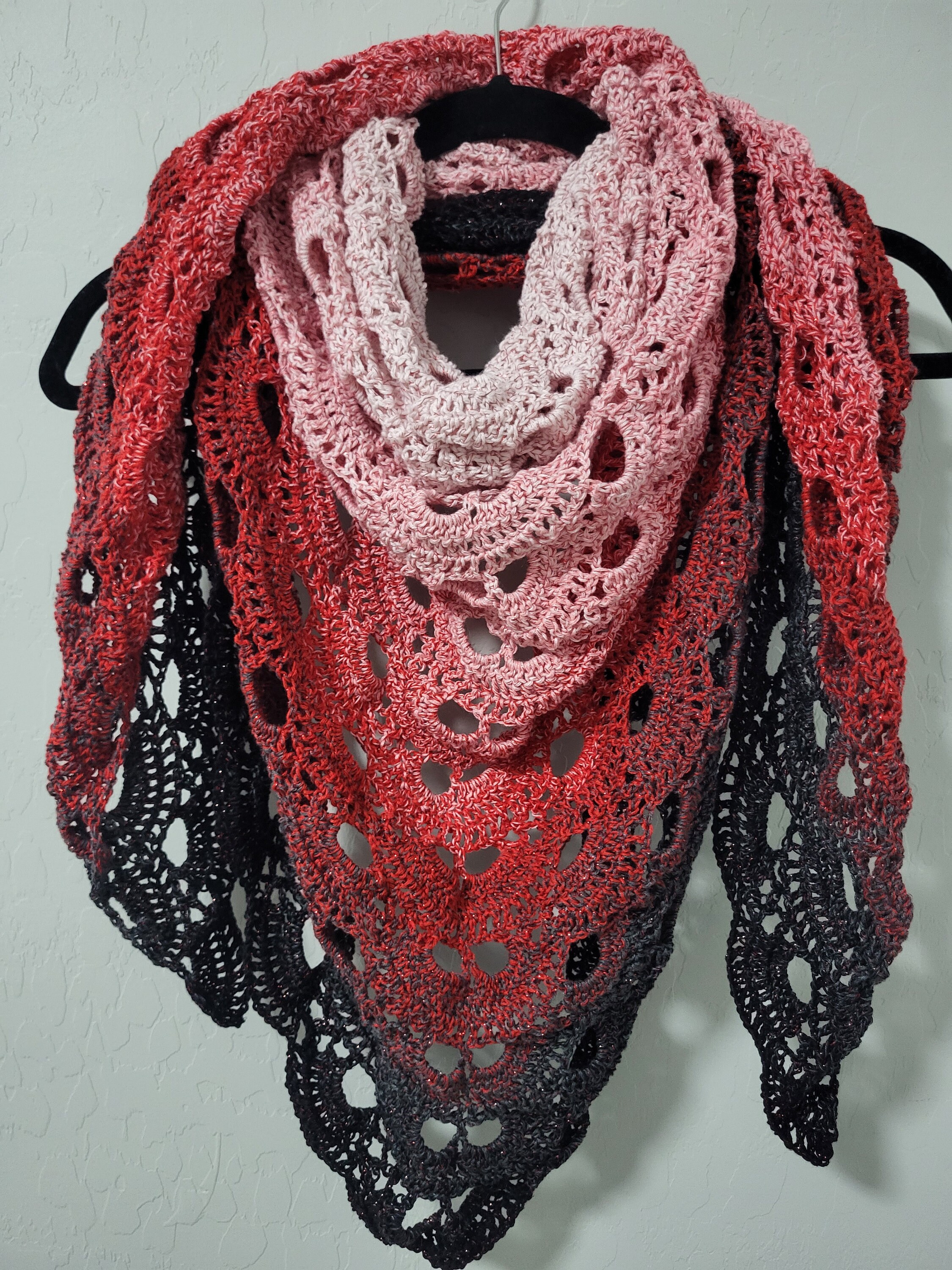 Handmade Glitter Shimmery Elegant Crochet Virus Shawl Scarf Wrap ...