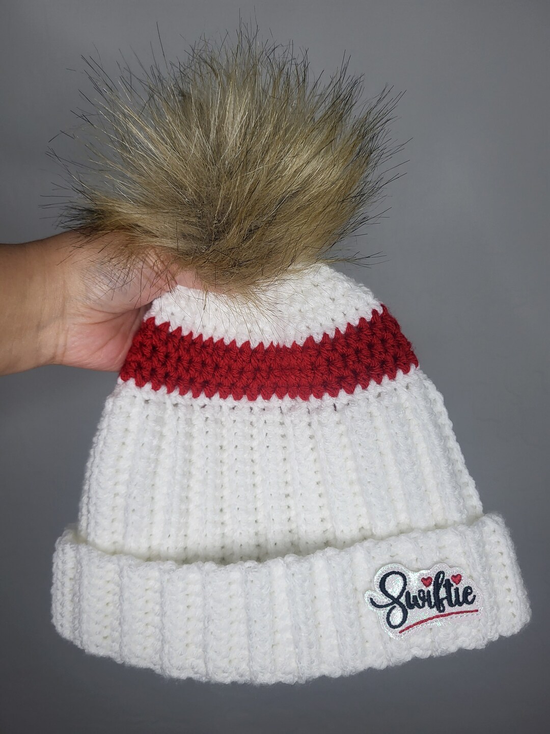 Taylor Swift Chiefs Hat Handmade Crochet Beanie Swiftie 87 Red and ...