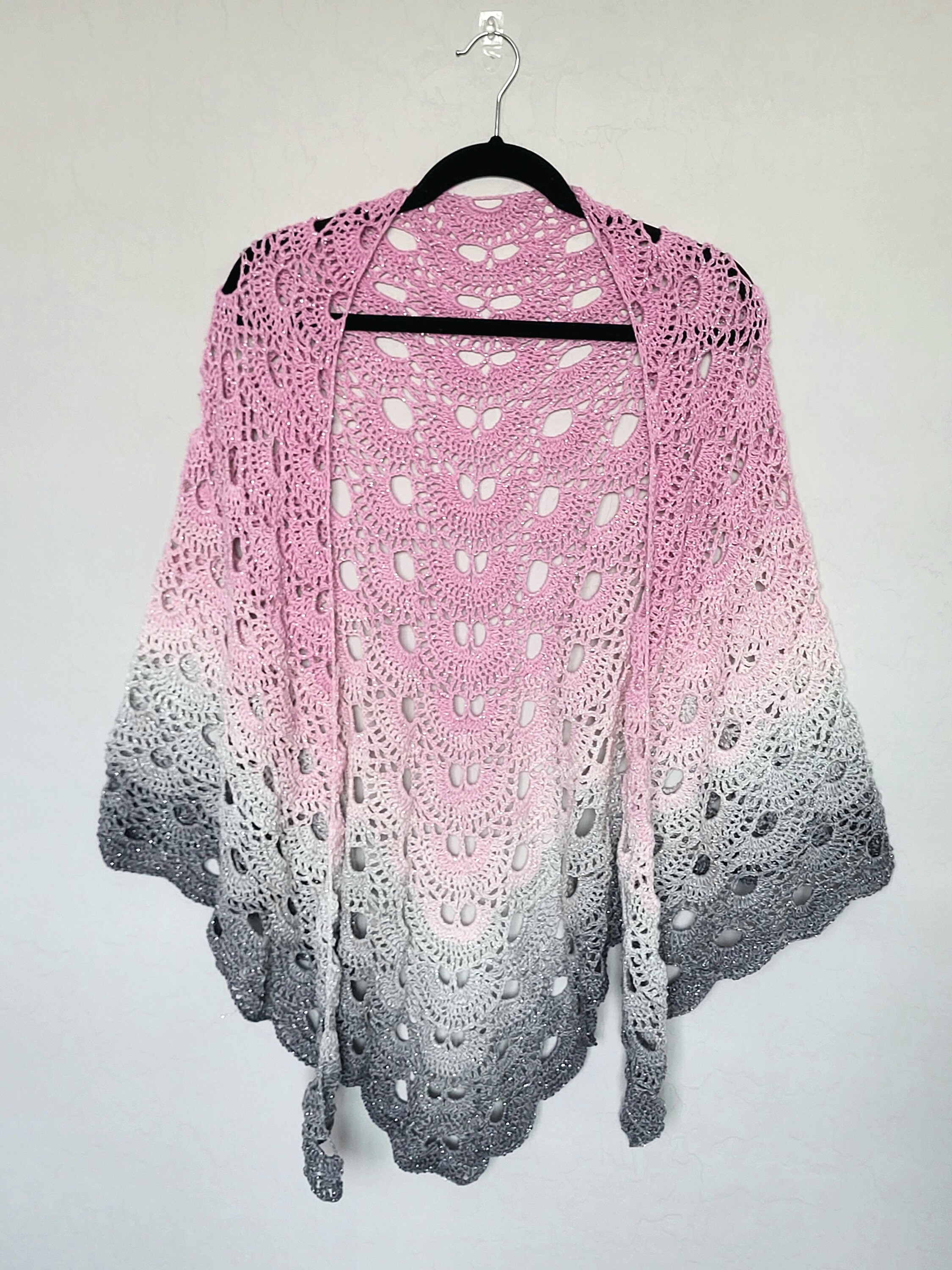 Handmade Glitter Shimmery Elegant Crochet Virus Shawl Scarf Wrap ...