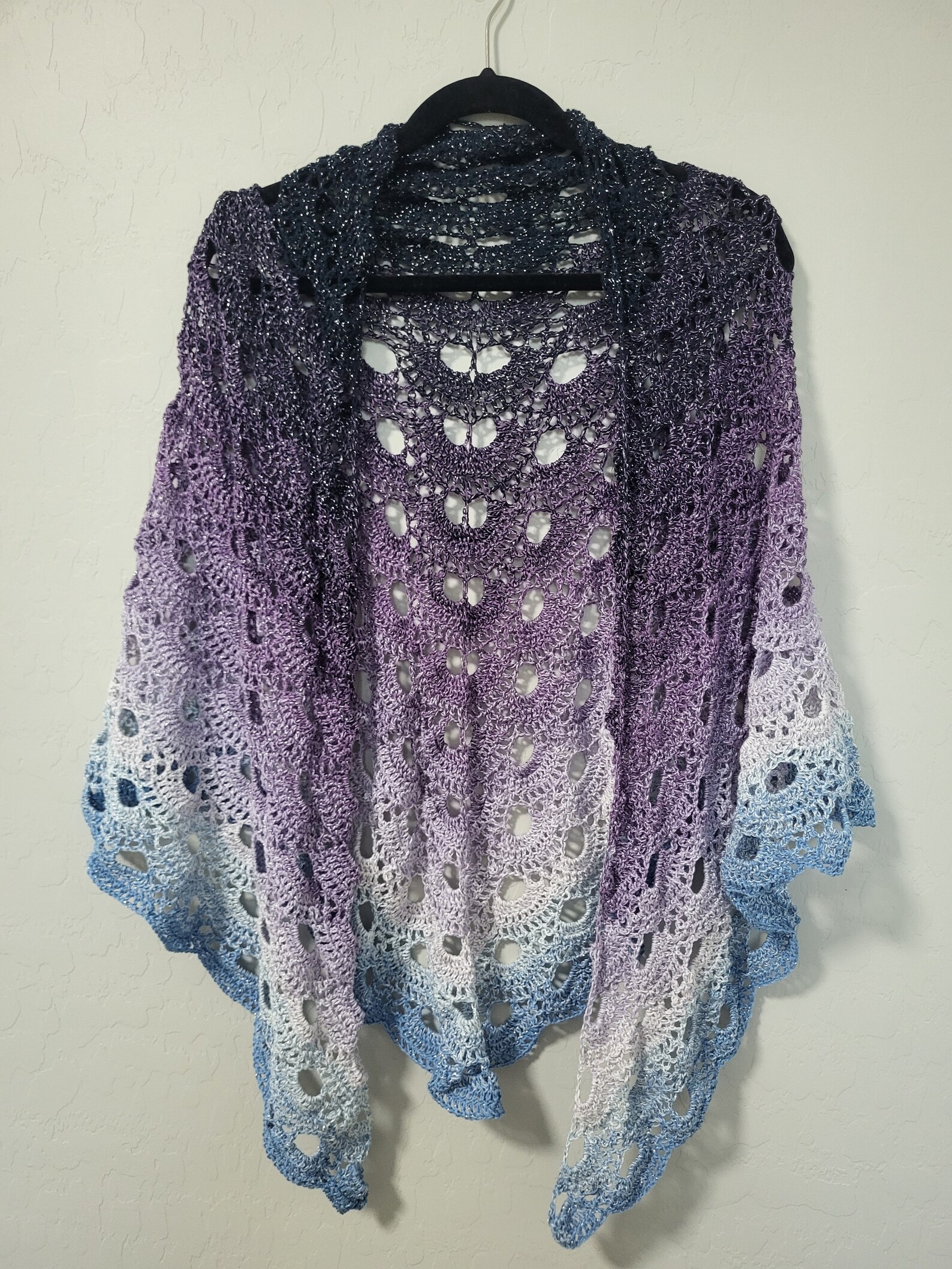 Handmade Glitter Shimmery Elegant Crochet Virus Shawl Scarf Wrap ...