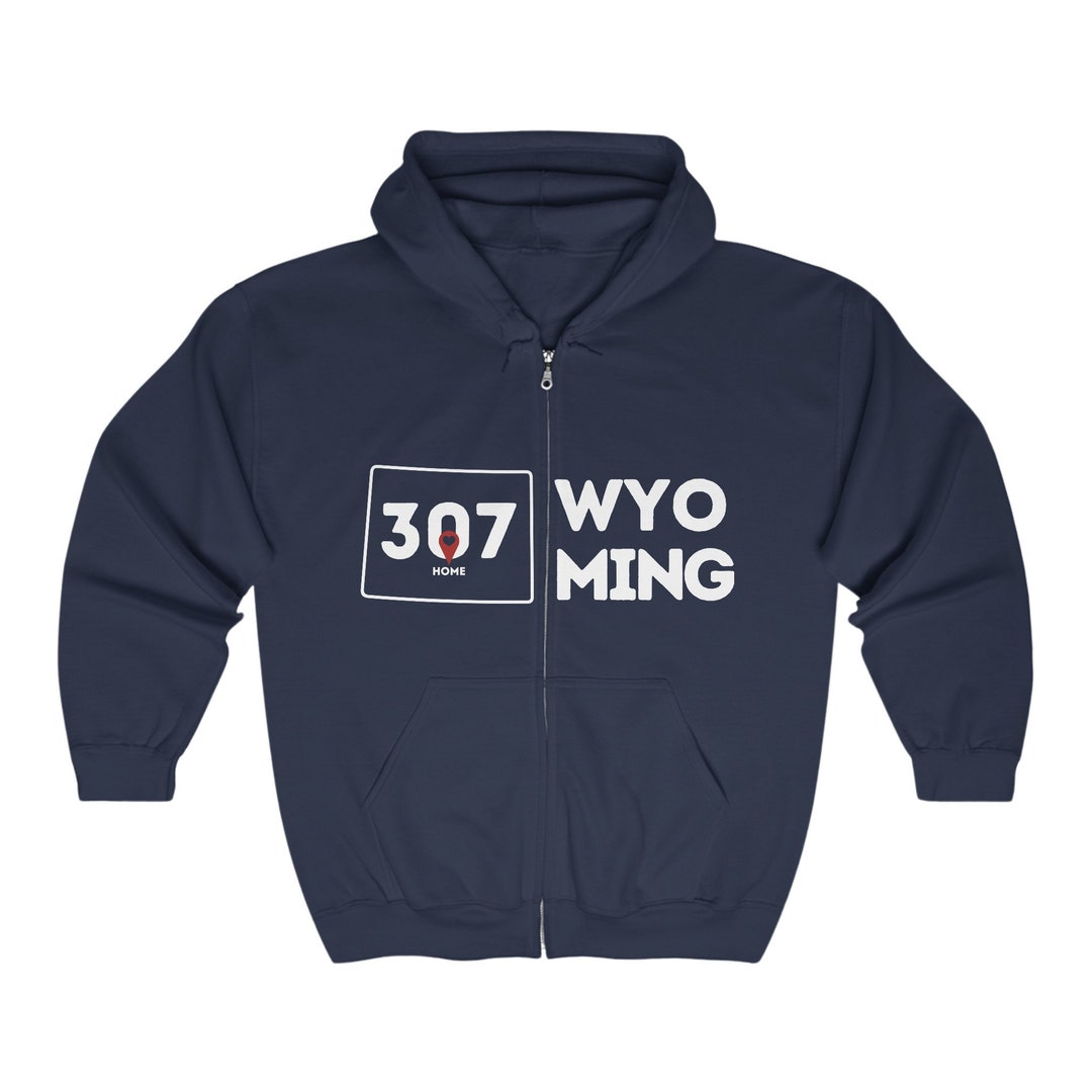 307 WYO Home, Full Zip Hooded Sweatshirt, Unisex Heavy Blend™, Wyoming ...