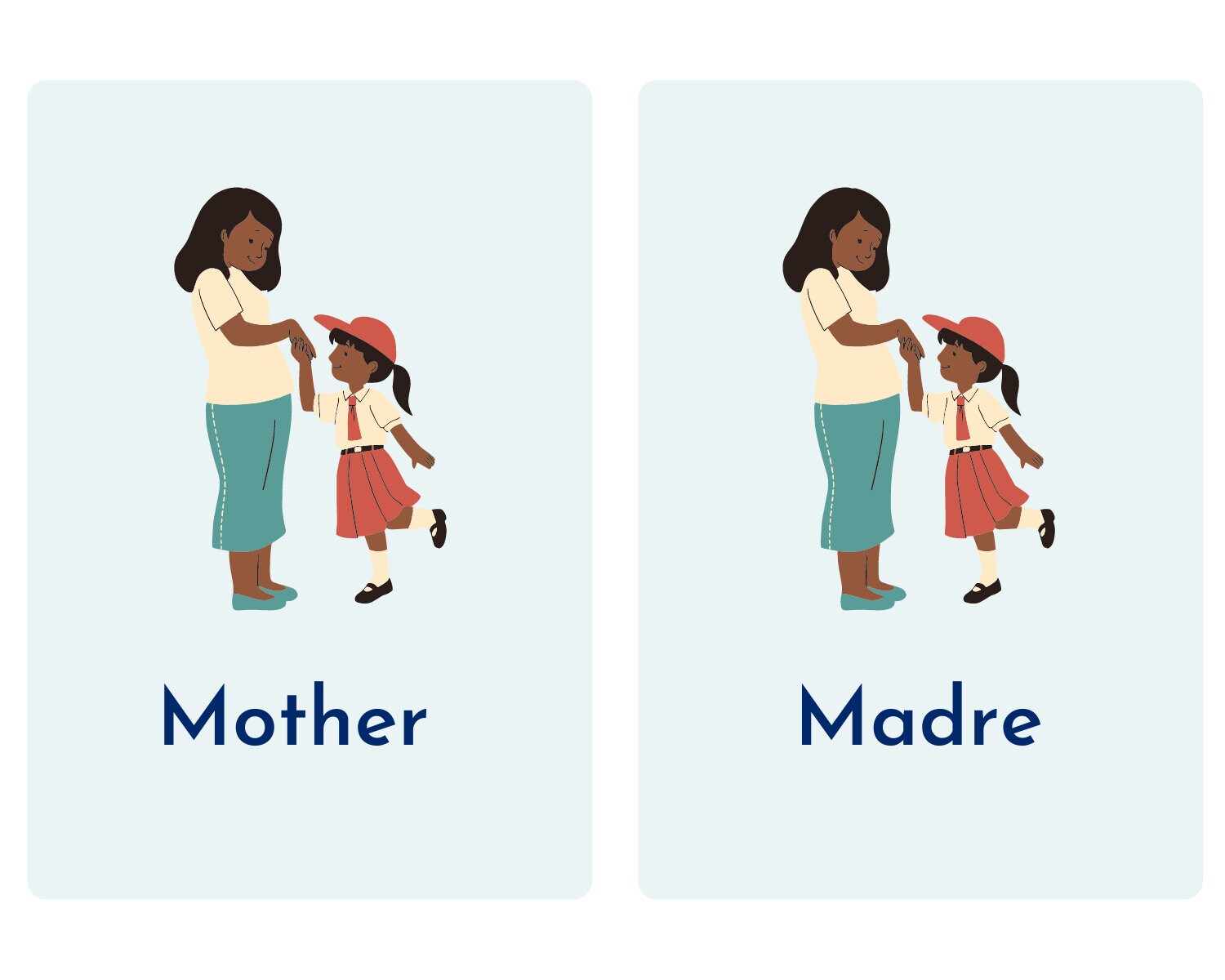 11 Bilingual Printable Flashcards: English and Spanish Family Learn ...