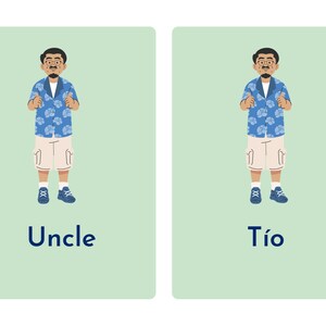 11 Bilingual Printable Flashcards: English and Spanish Family Learn ...
