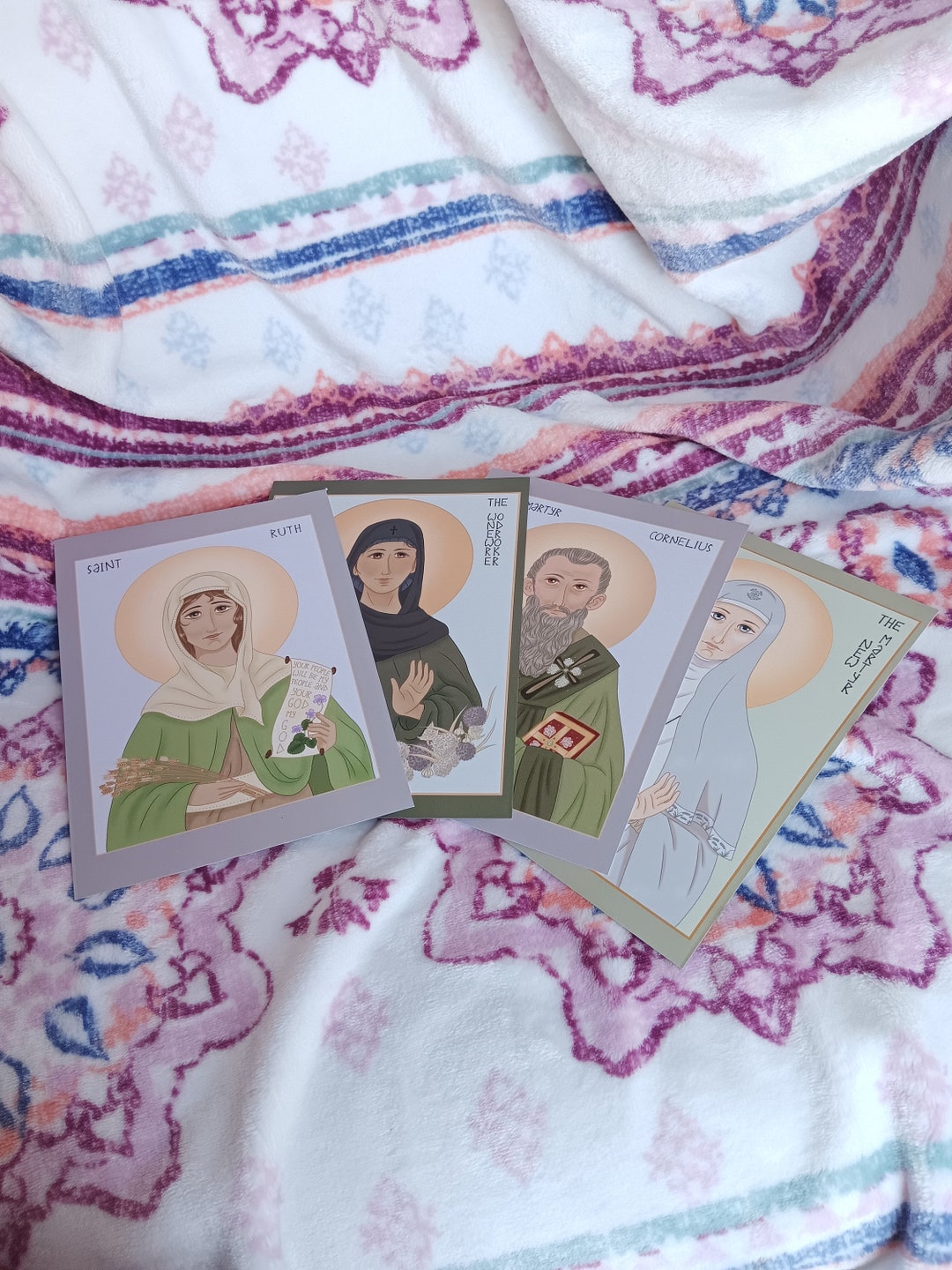 Saints & Flower Series — Personalized Icon Art - Etsy