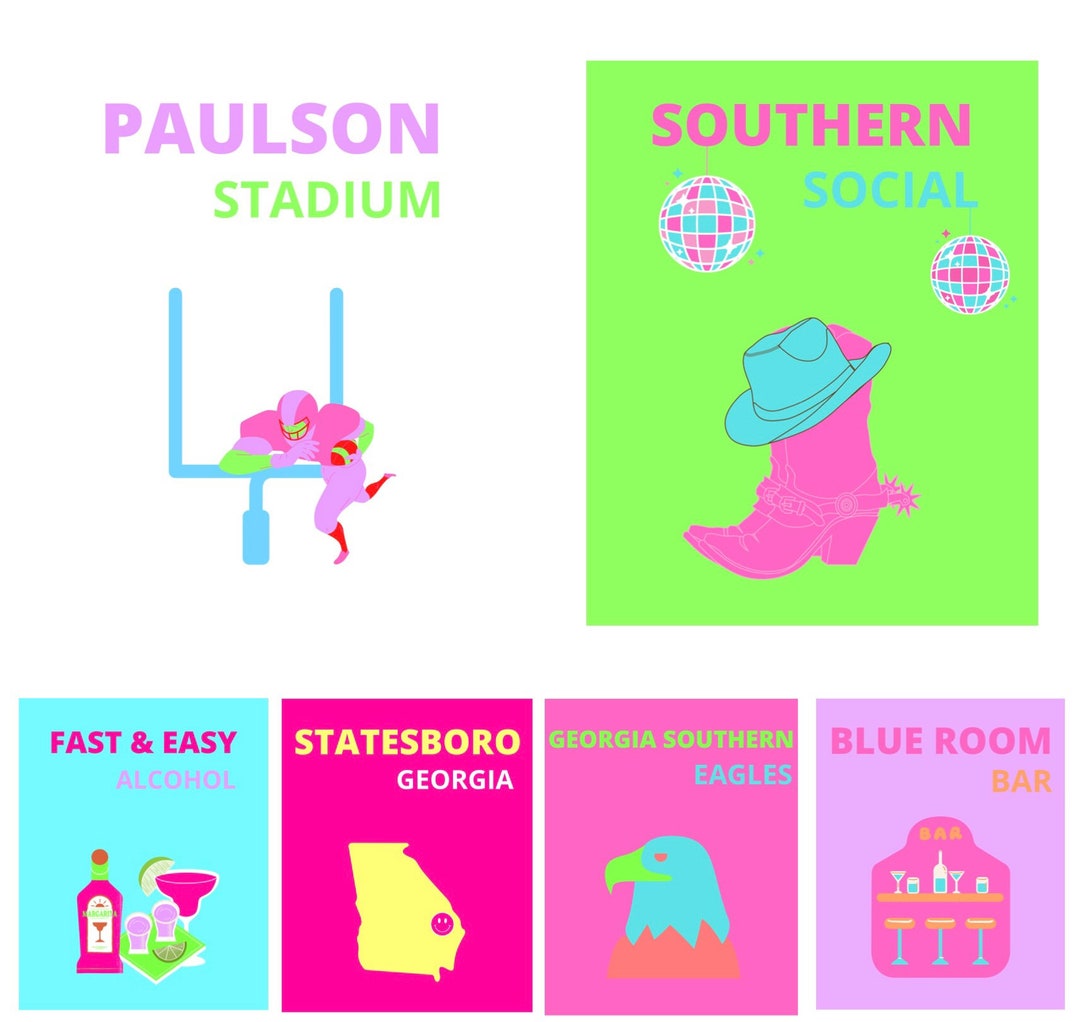 GEORGIA SOUTHERN Preppy Prints (digital Download) - Etsy