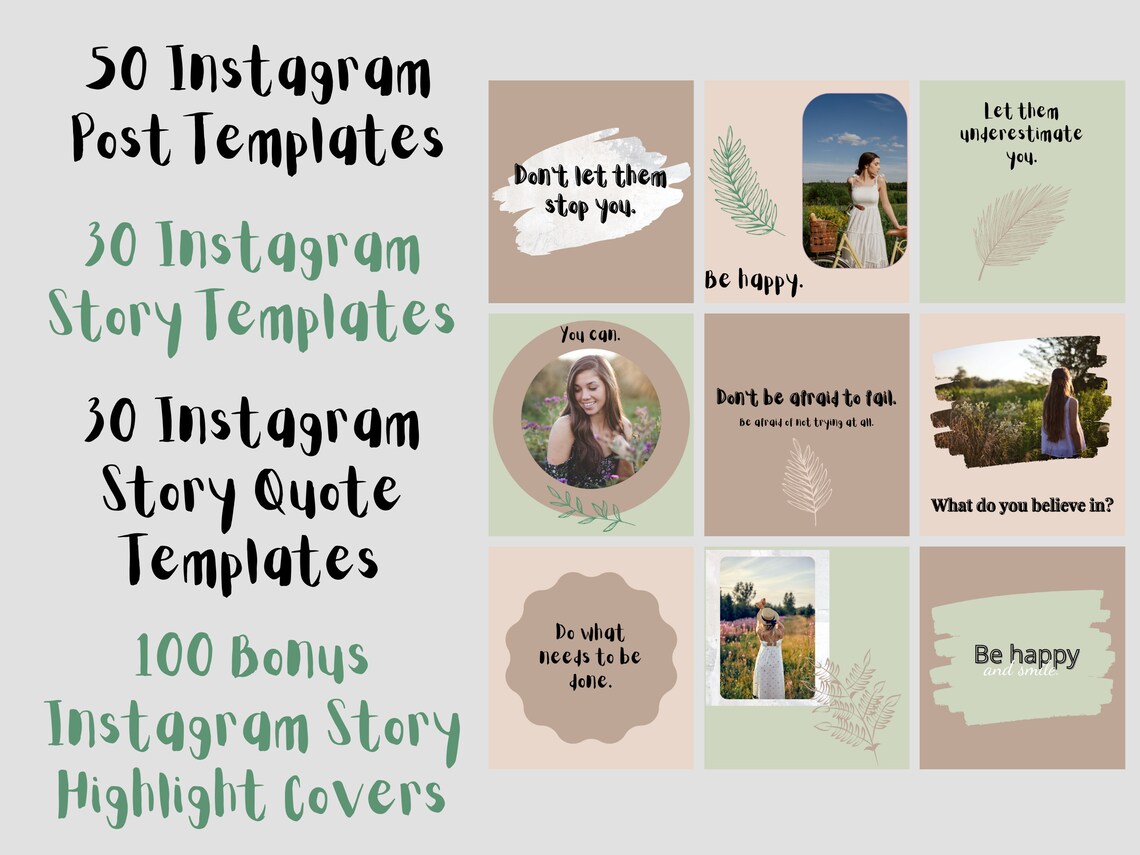 Neutral Instagram Template Instagram Template Quotes - Etsy