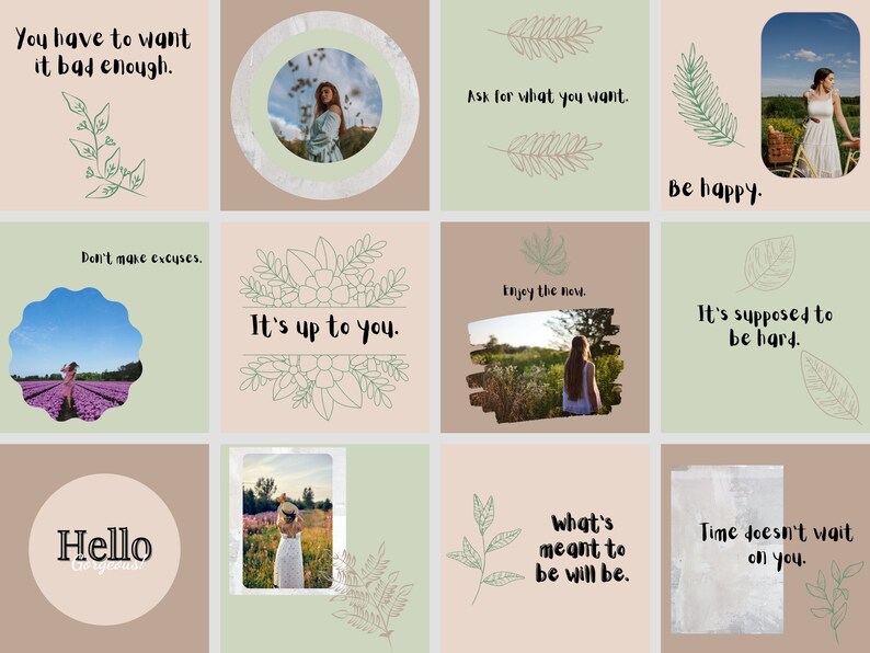 Neutral Instagram Template Instagram Template Quotes - Etsy