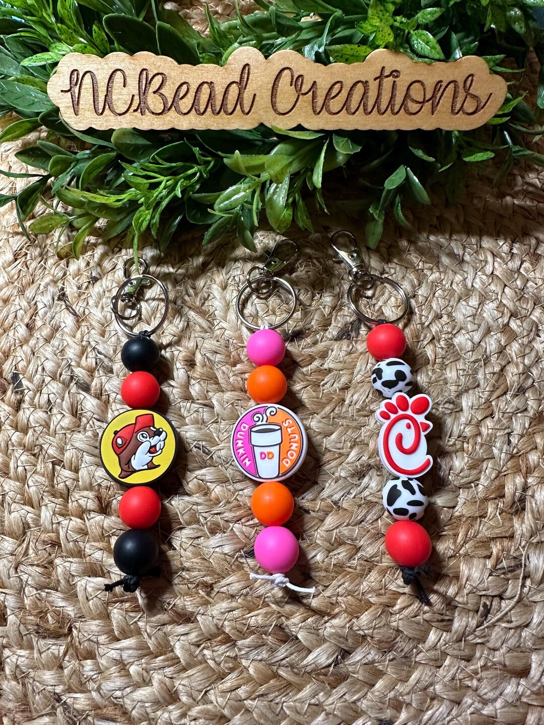 Silicone Bead Keychain, Buc-ees Keychain, Chick Fil A Keychain, Dunkin ...