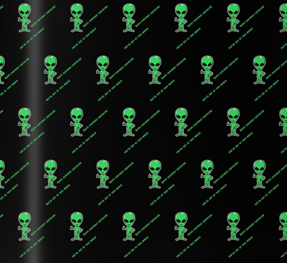 Alien Sci Fi Birthday Wrapping Paper, Alien Gift Wrapping Paper ...