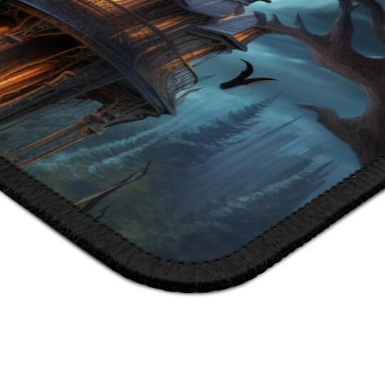 Haunted House Mousepad, Halloween Mousepad, Fall Mousepad, Scary ...