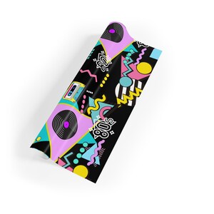 80s Theme Party Wrapping Paper, 80s Party Decor, 80s Wrapping Paper ...