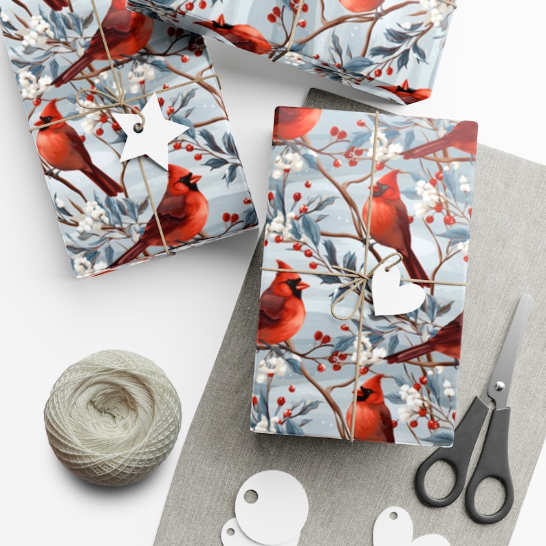 Cardinal Wrapping Paper, Christmas Wrapping Paper, Christmas Wrapping ...