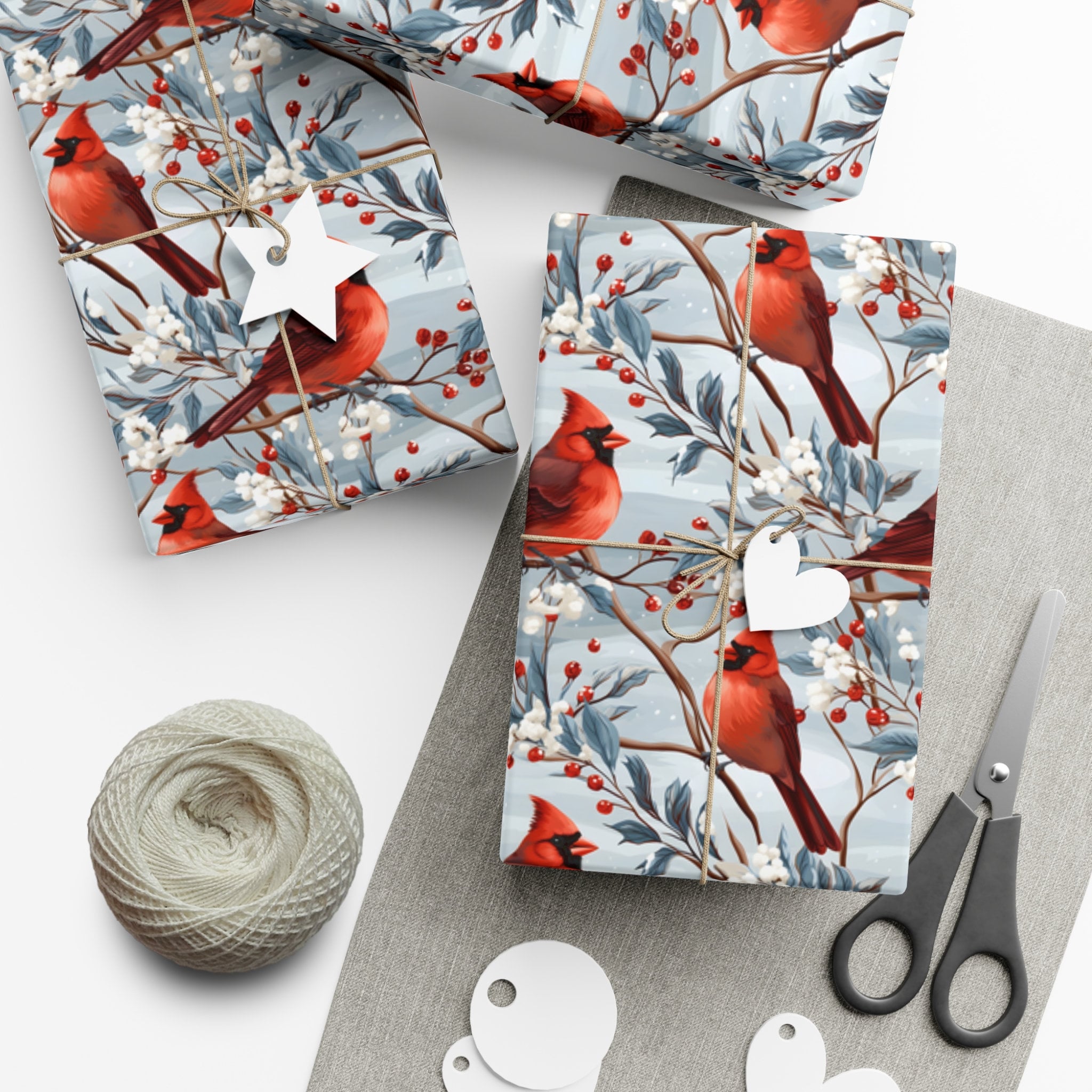 Cardinal Wrapping Paper, Christmas Wrapping Paper, Christmas Wrapping ...