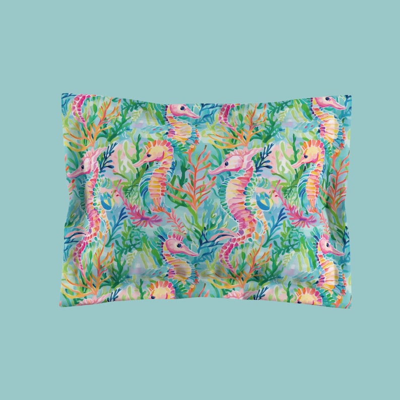 Coastal Pillow Shams, Preppy Pastel Pillow Shams, Beachy Home Decor ...