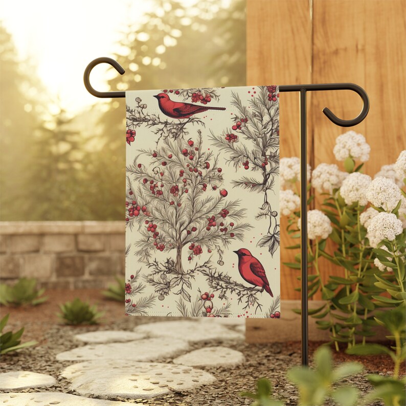 Winter Cardinal Bird Garden & House Banner, Cardinal Flag Banner ...
