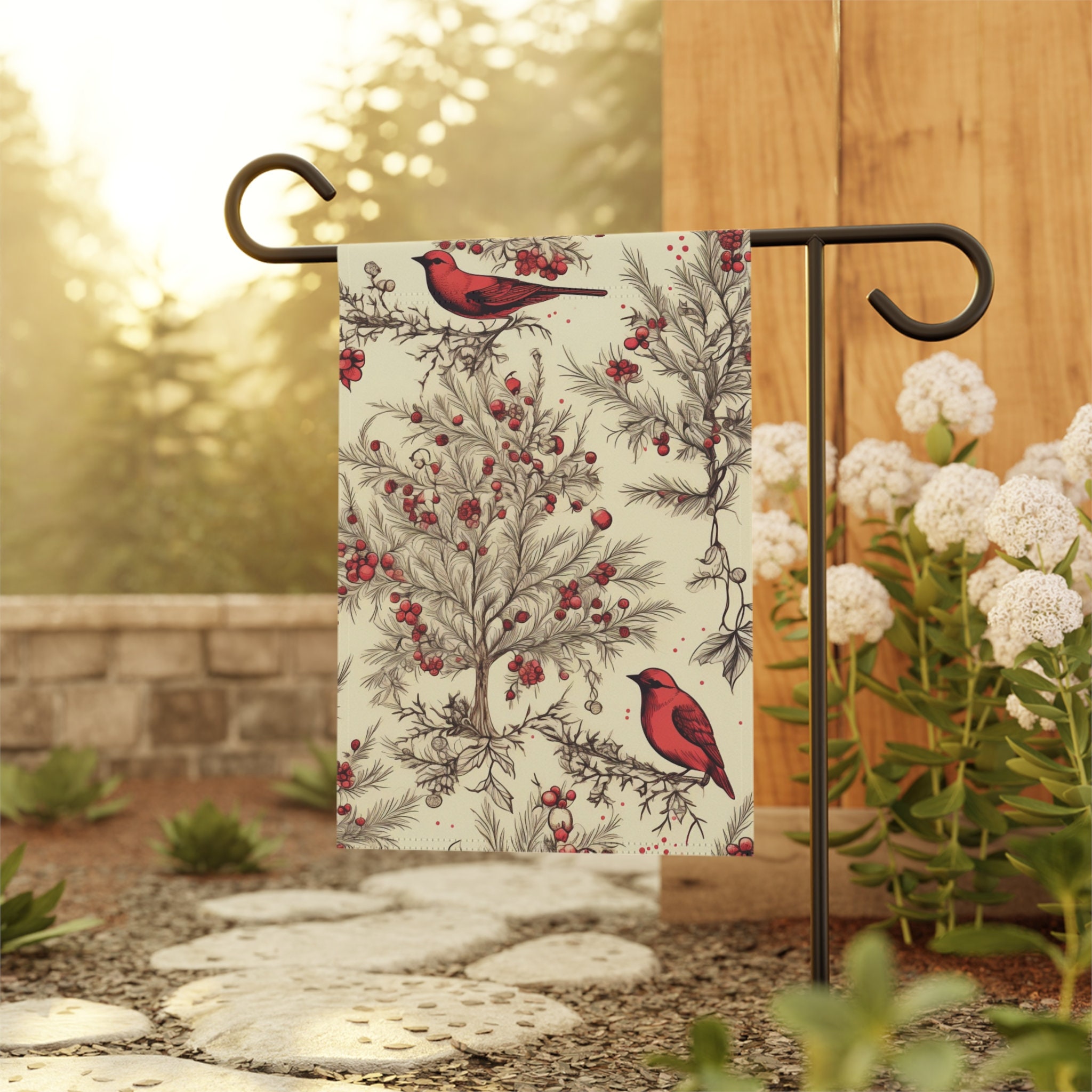 Winter Cardinal Bird Garden & House Banner, Cardinal Flag Banner ...