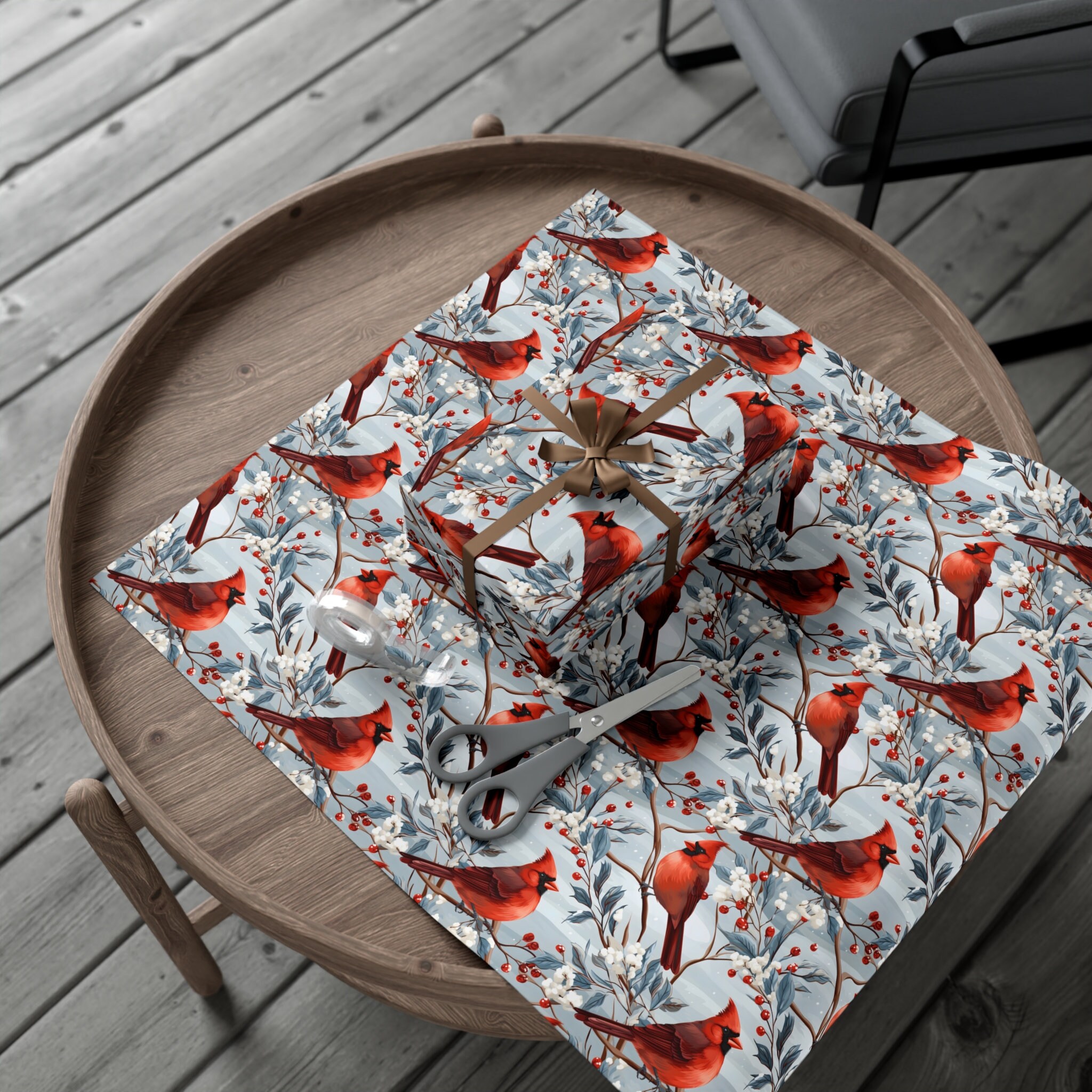Cardinal Wrapping Paper, Christmas Wrapping Paper, Christmas Wrapping ...