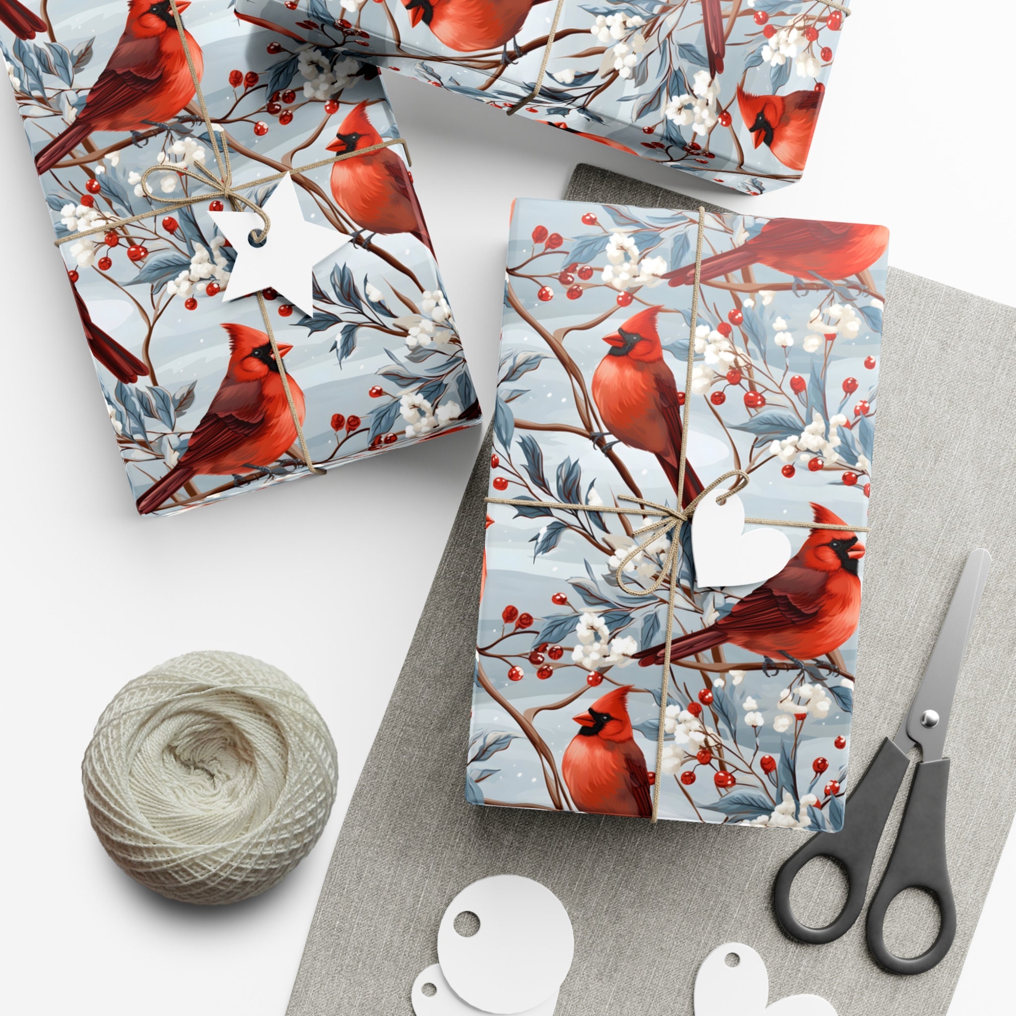 Cardinal Wrapping Paper, Christmas Wrapping Paper, Christmas Wrapping ...