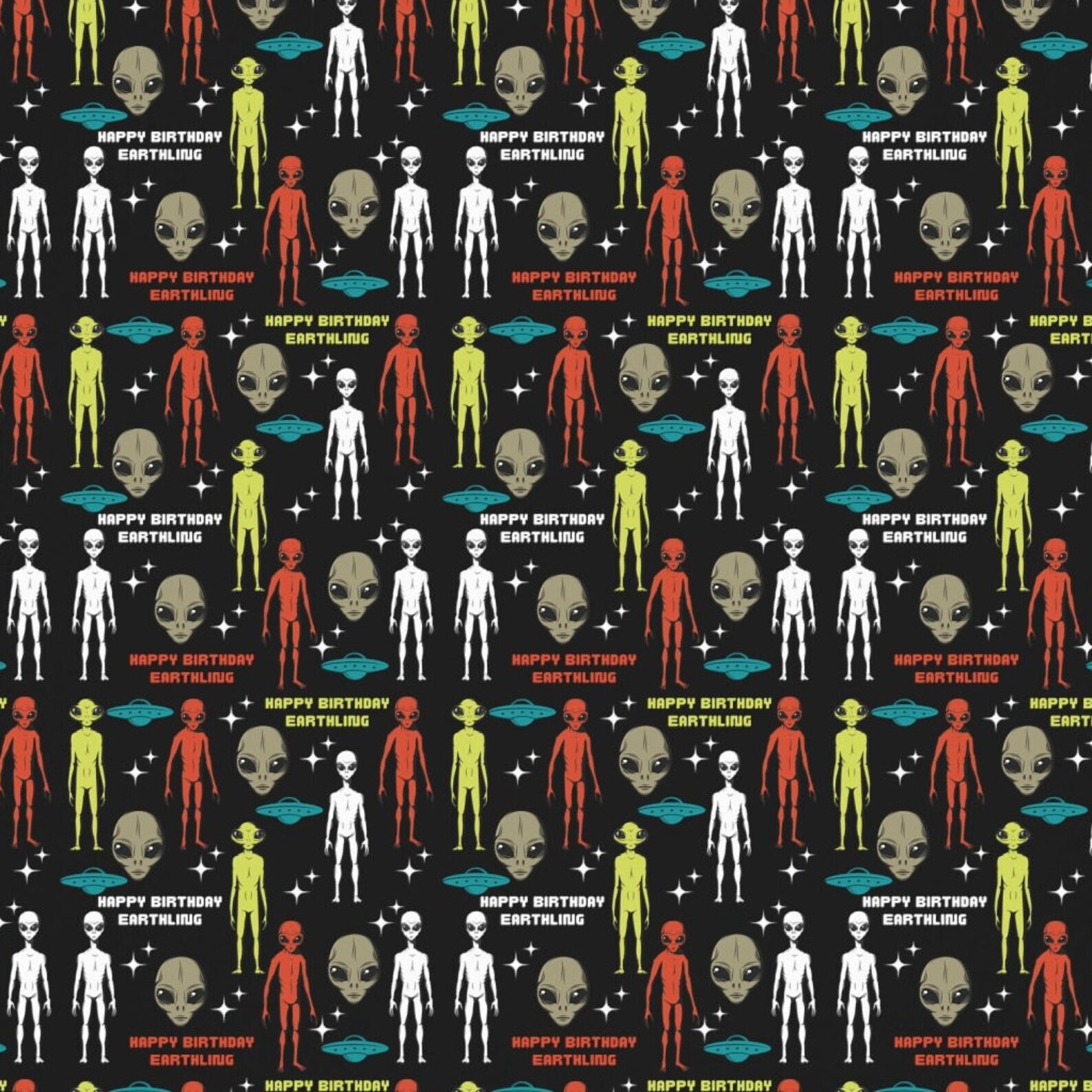 Alien Wrapping Paper, Custom Wrapping Paper, Sci Fi Wrapping Paper ...
