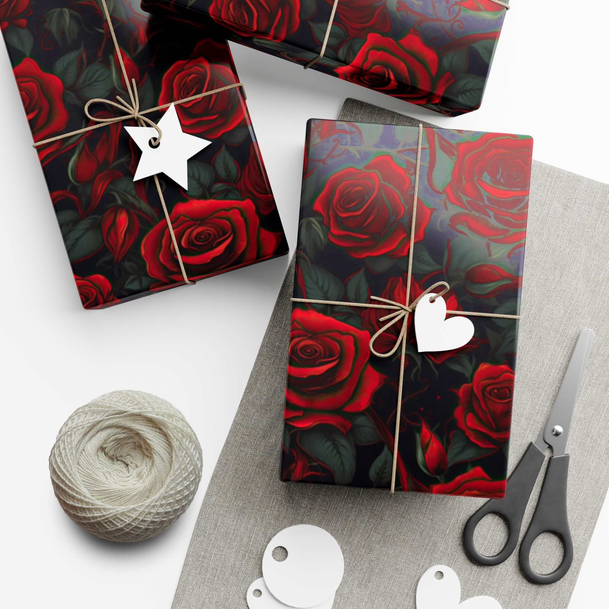 Valentines Day Wrapping Paper, Gothic Valentines Day Gift Wrapping ...