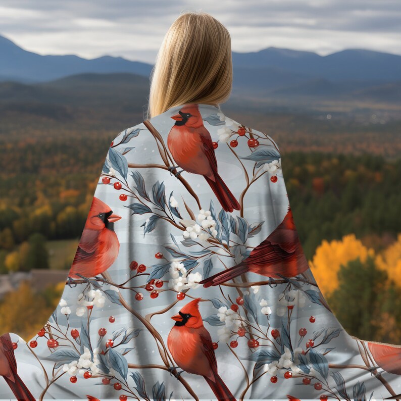 Cardinal Throw Blanket, Cardinal Blanket, Cute Cardinal Blanket ...