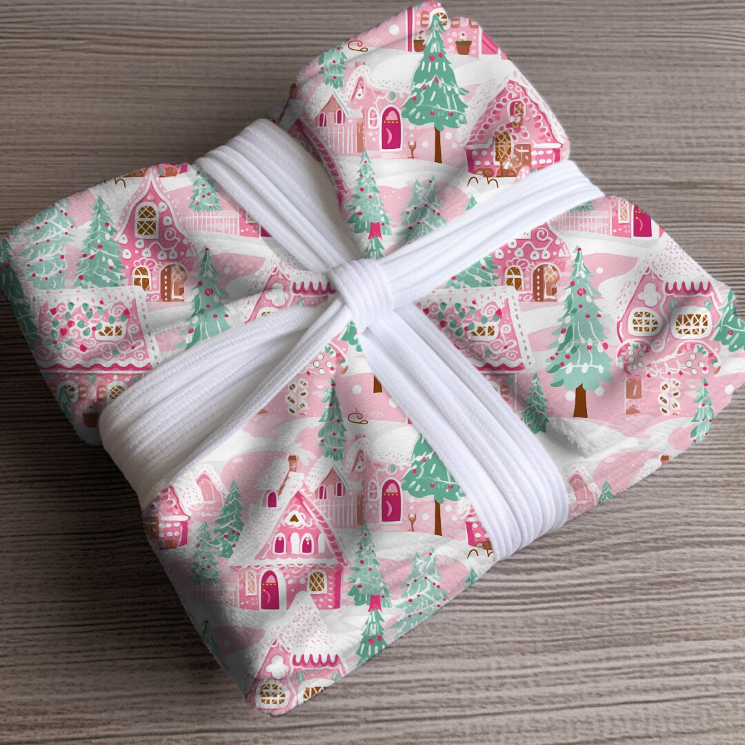 Pink Gingerbread House Throw Blanket, Cute Pink Christmas Blanket ...