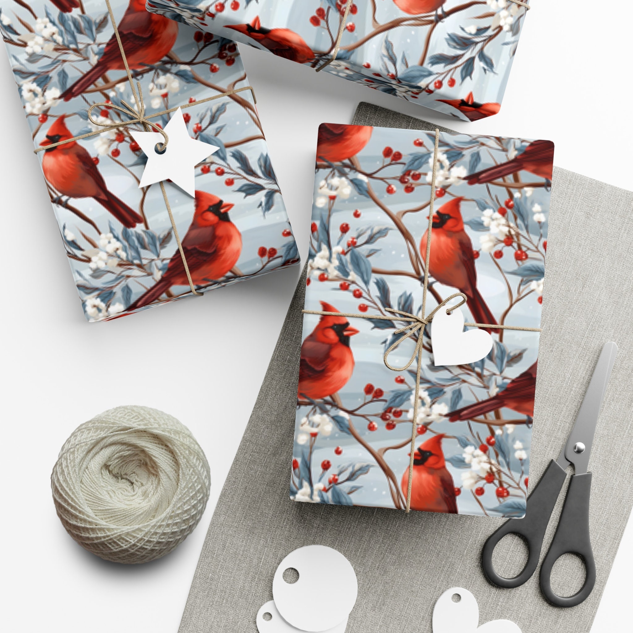 Cardinal Wrapping Paper, Christmas Wrapping Paper, Christmas Wrapping ...