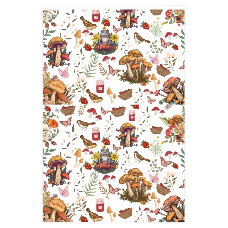 Cottagecore Wrapping Paper Cottage Core Birthday Mushroom - Etsy