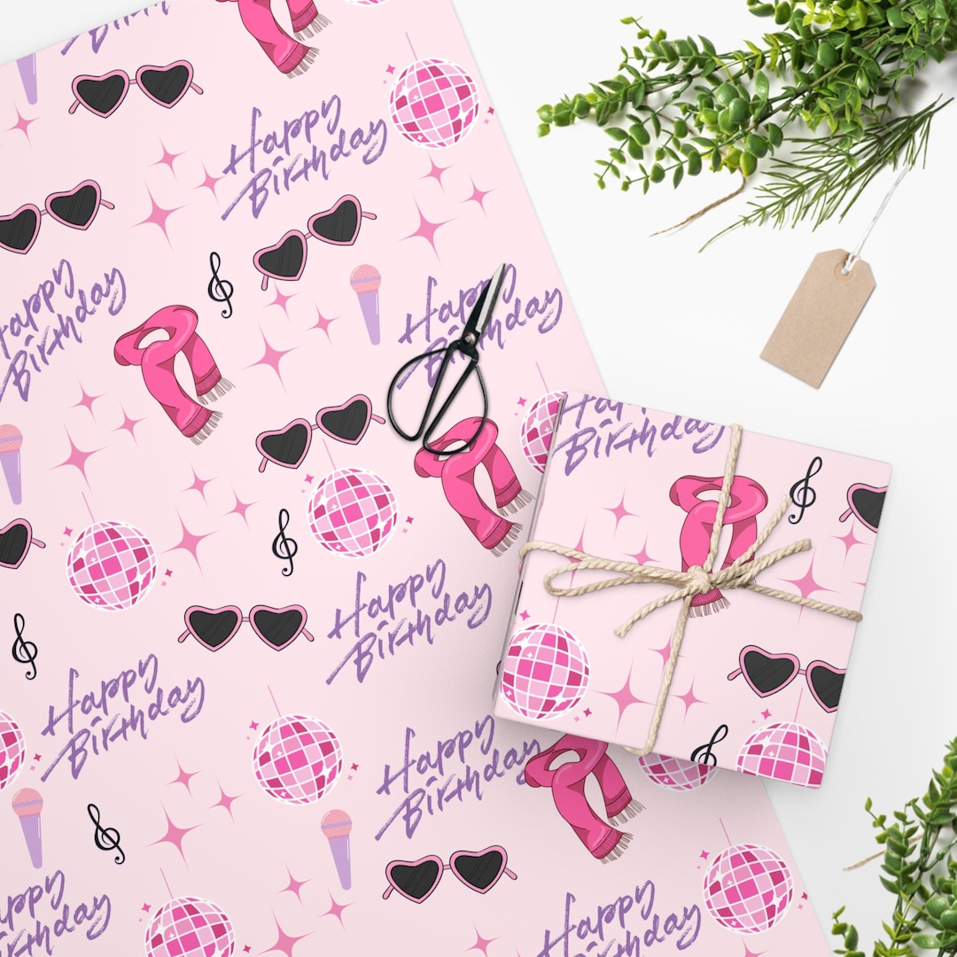 Pink Gift Wrapping Paper, Pink Disco Ball Wrapping Paper, Pop Music ...