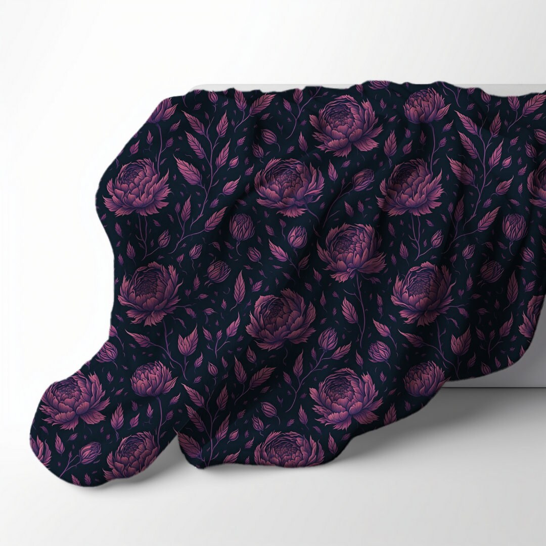Dark Fall Aesthetic Throw Blanket, Dark Moody Throw Blanket, Dark Peony ...