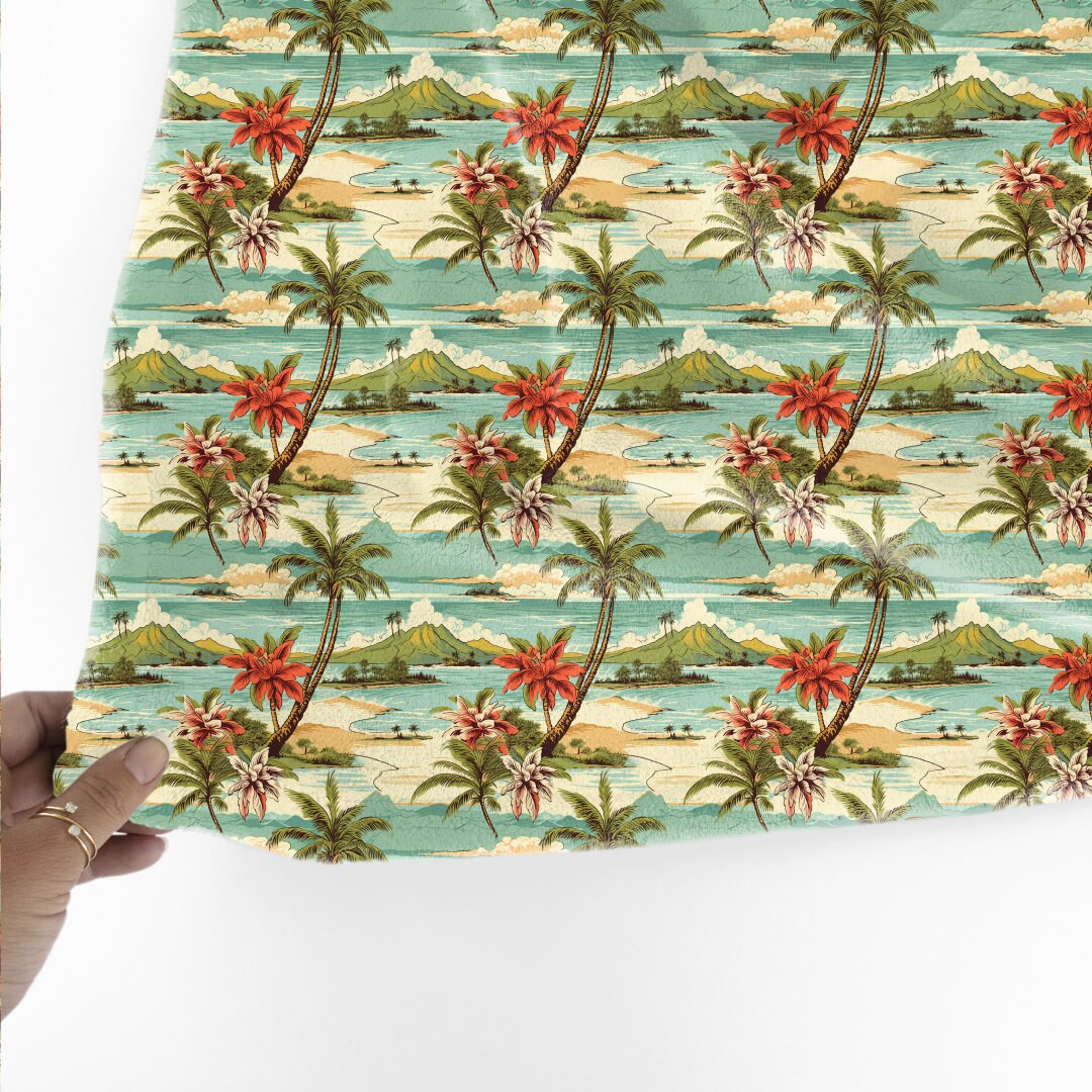 Retro 70s Hawaiian Blanket, Hawaiian Velveteen Throw Blanket, Coastal ...