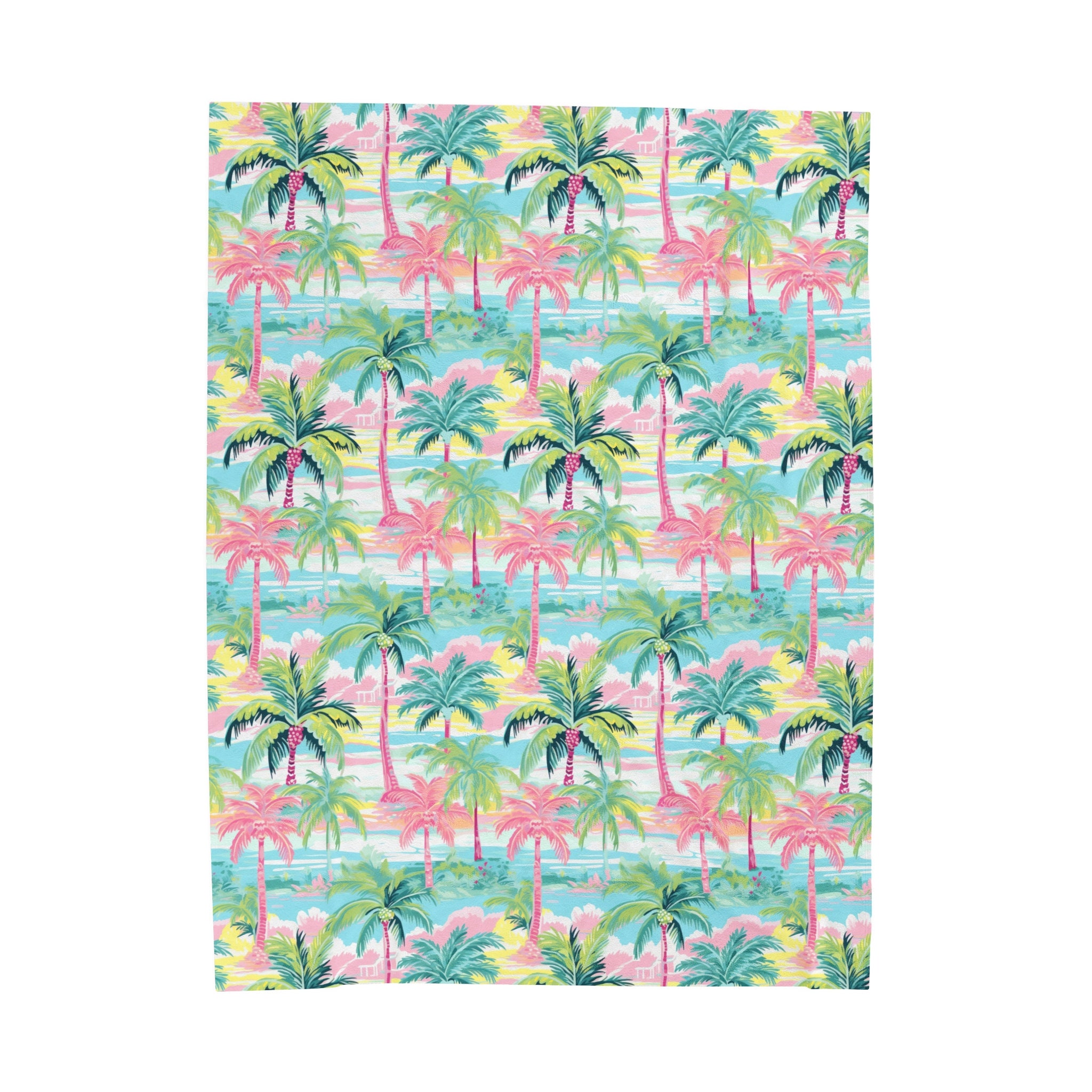 Preppy Palm Tree Blanket, Preppy Coastal Throw Blanket, Coastal Home ...