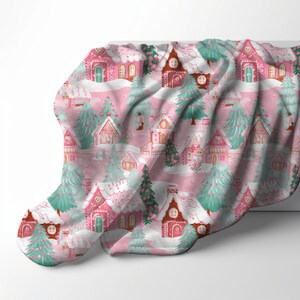 Pink Gingerbread House Throw Blanket, Plush Christmas Decor - Etsy