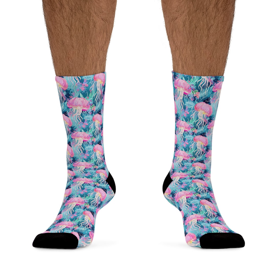 Tropical Jellyfish Eco Socks, Custom Pastel Prints, Perfect Gift for ...