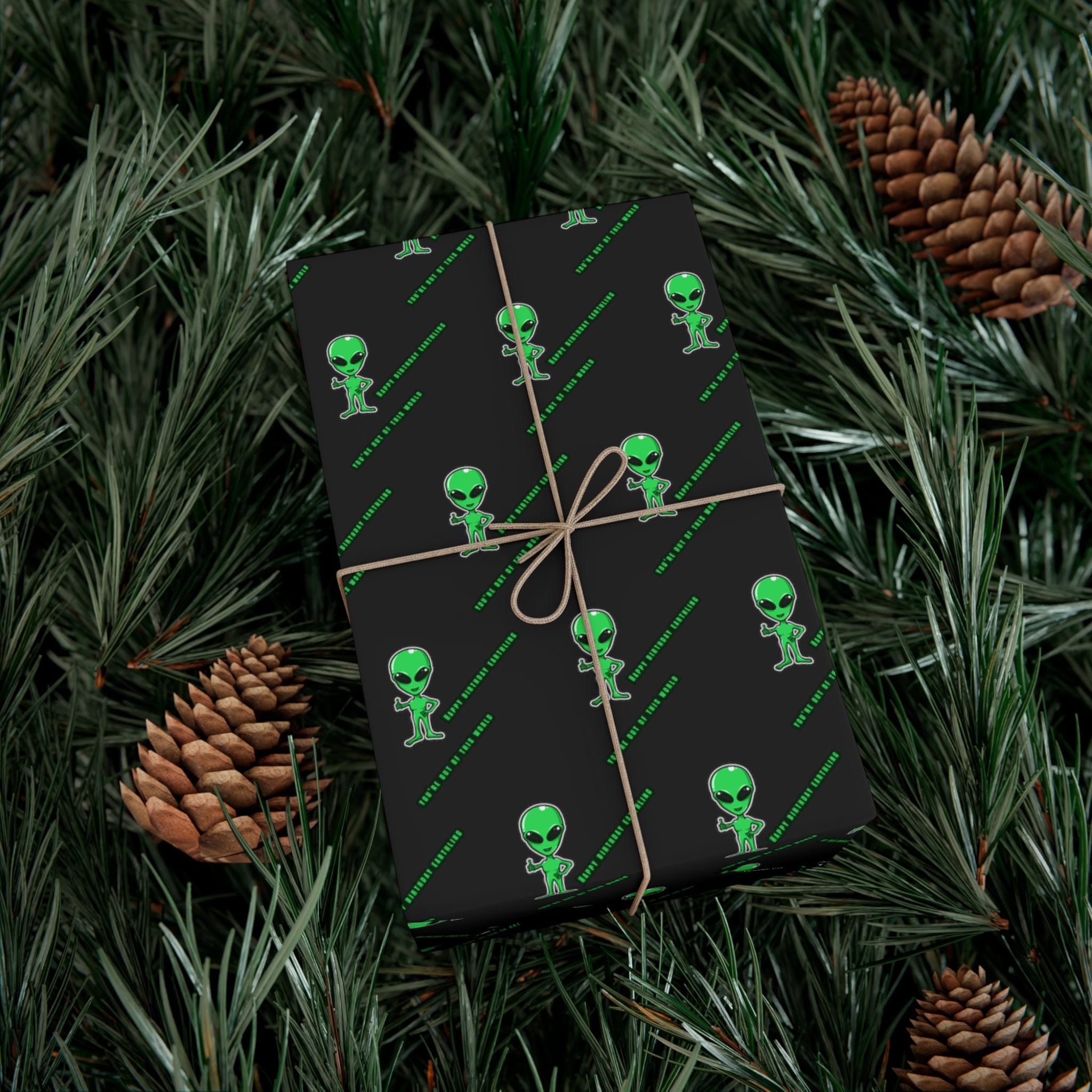 Alien Sci Fi Birthday Wrapping Paper, Alien Gift Wrapping Paper ...