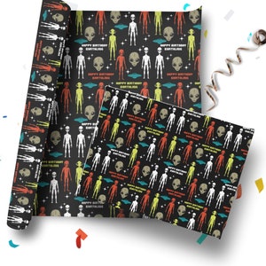 Alien Wrapping Paper, Custom Wrapping Paper, Sci Fi Wrapping Paper ...