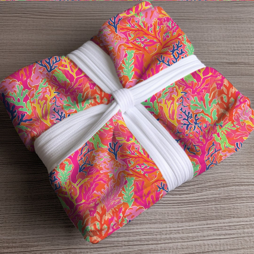 Preppy Coral Reef Tropical Throw Blanket, Island Vibes Velveteen Throw ...