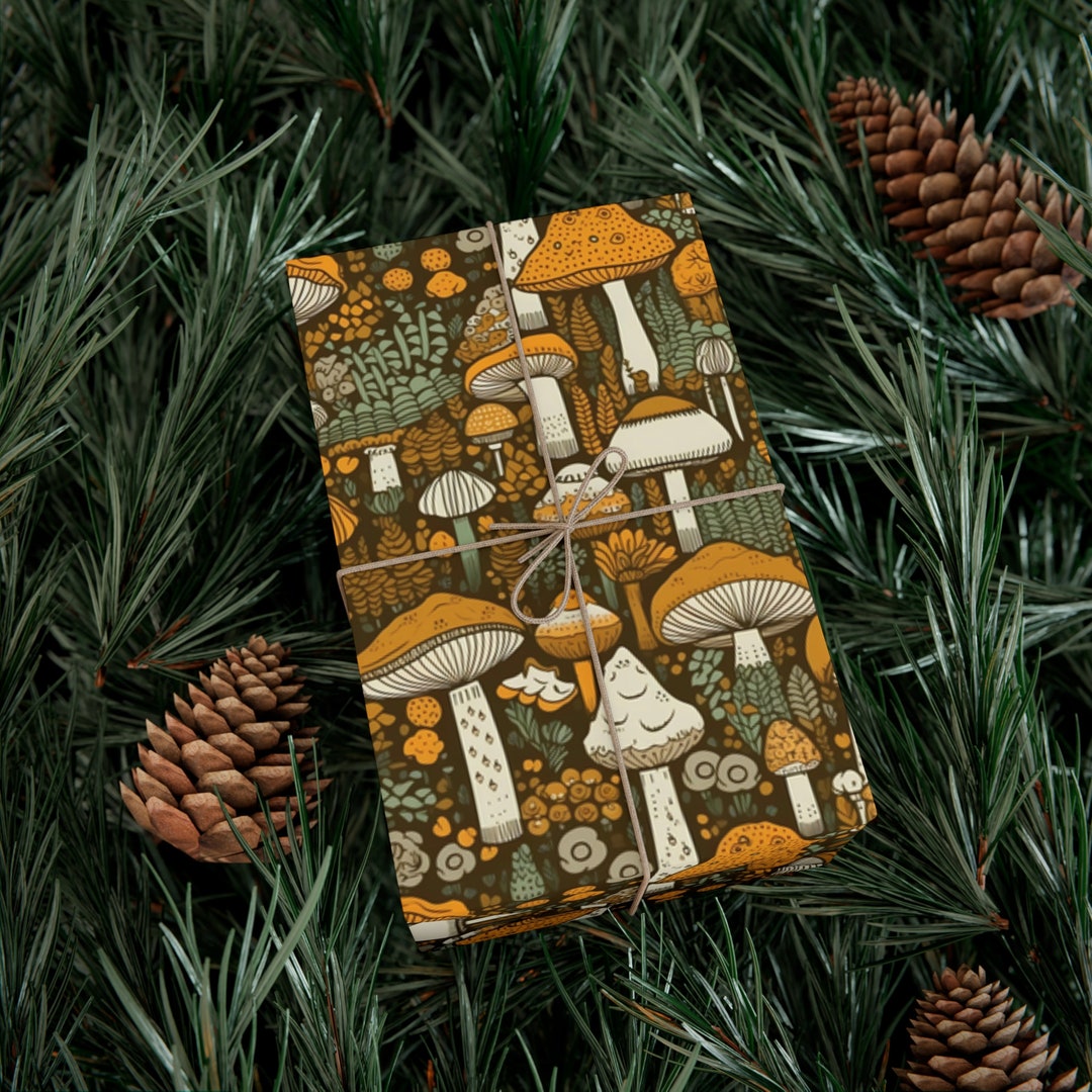 Mushroom Wrapping Paper Groovy Wrapping Paper Hippie Vibes - Etsy