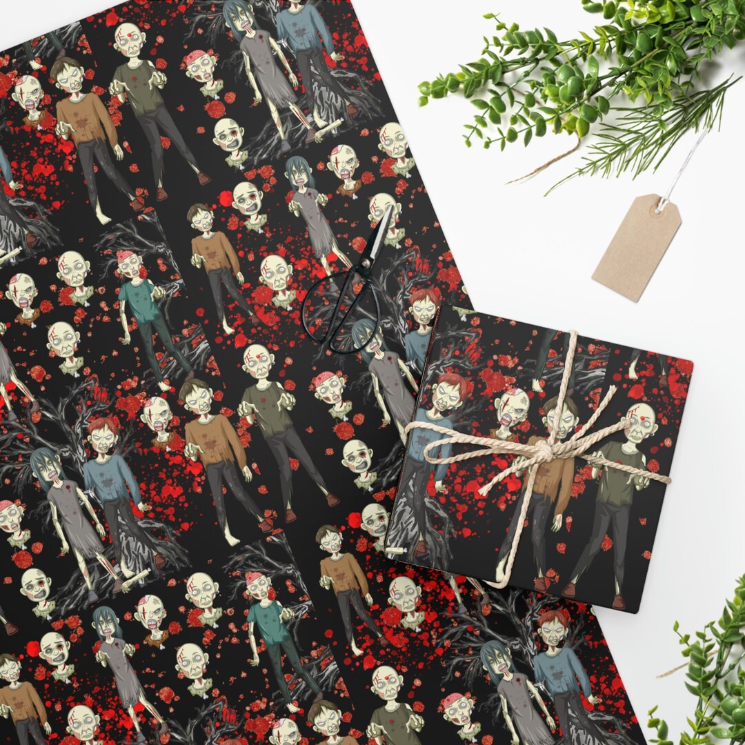 Zombie Party Wrapping Paper, Zombie Party Decor, Zombie Birthday ...