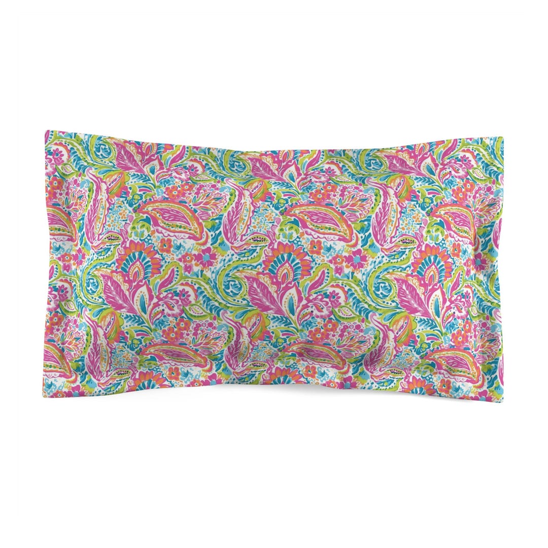 Preppy Paisley Print Pillow Shams, King Size Pillow Sham, Coastal Home ...