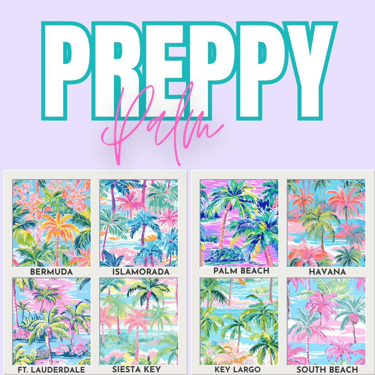 Preppy Palm Print Duvet Cover, Baby Blue Duvet Cover, Coastal Bedding ...