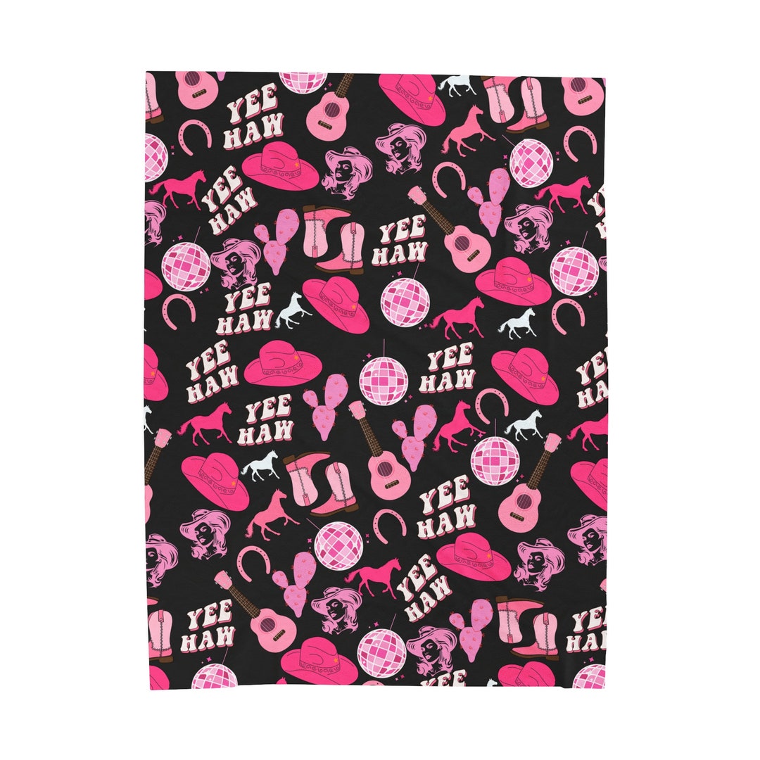 Pink Cowgirl Theme Blanket Cowgirl Throw Blanket Rodeo Girl - Etsy