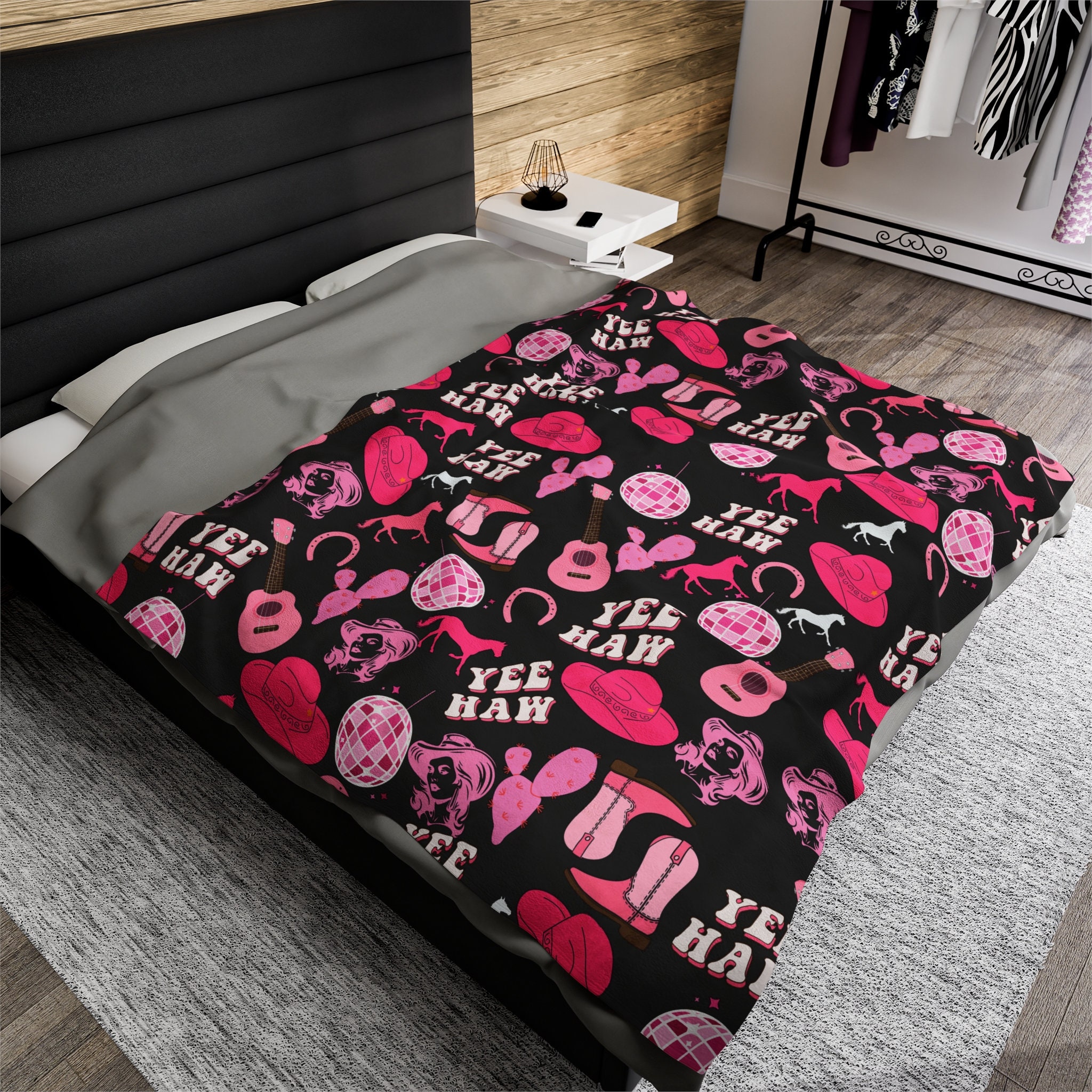 Pink Cowgirl Theme Blanket Cowgirl Throw Blanket Rodeo Girl - Etsy