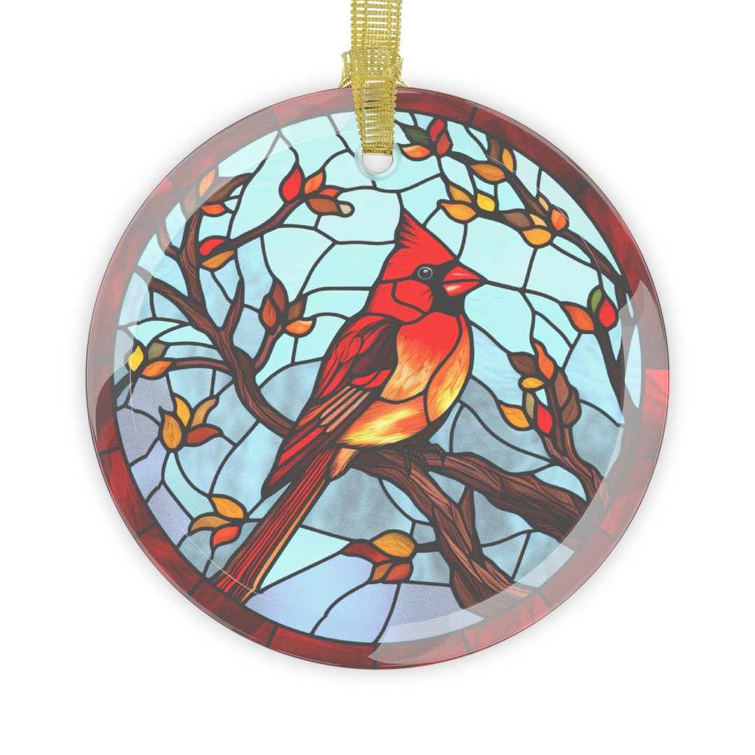 Copy of Stained Glass Cardinal Ornament, Cardinal Ornament, Bird ...