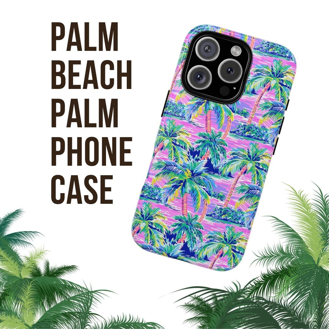 Custom Preppy Palm Beach Tropical Palm Phone Case, Matte or Glossy ...
