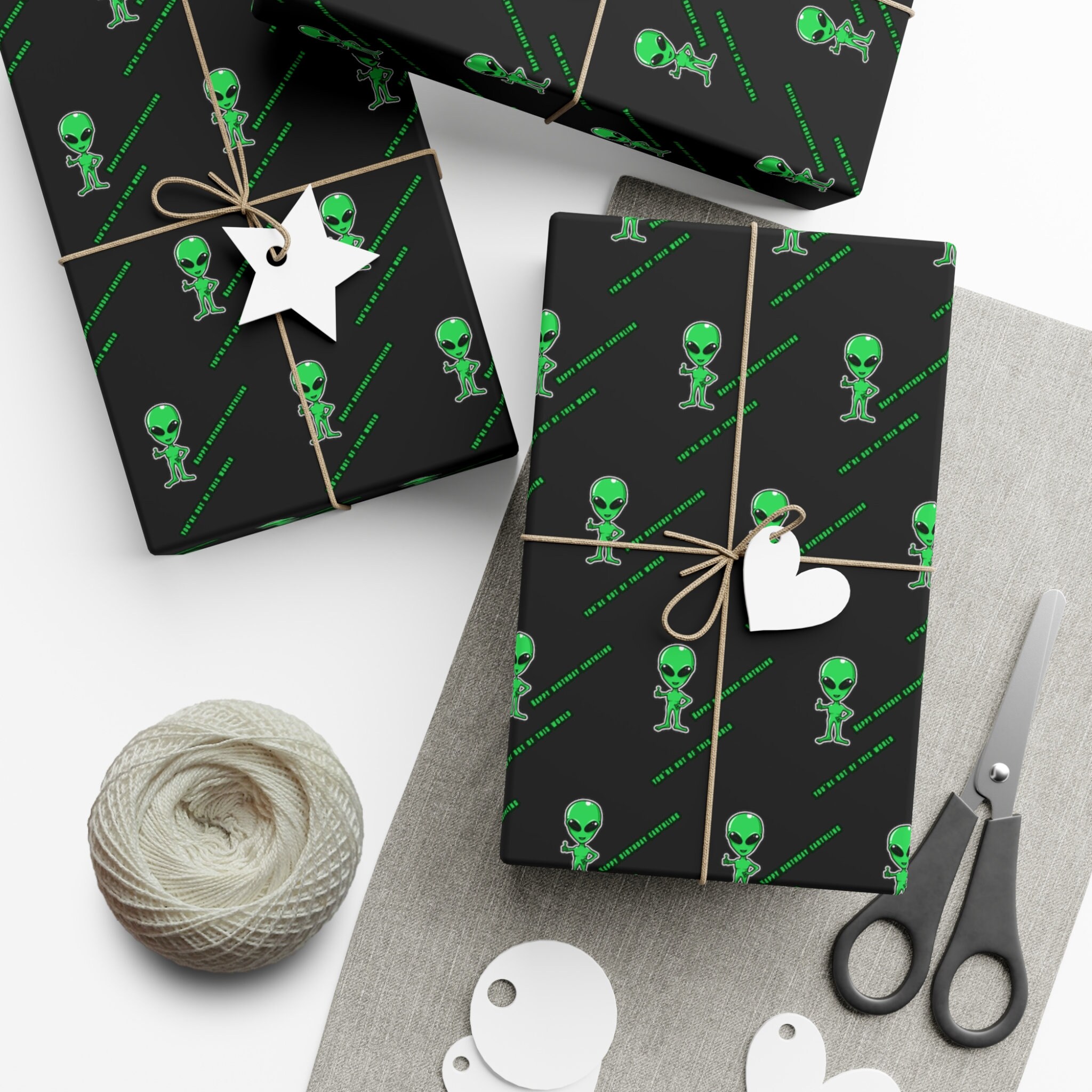 Alien Sci Fi Birthday Wrapping Paper, Alien Gift Wrapping Paper ...
