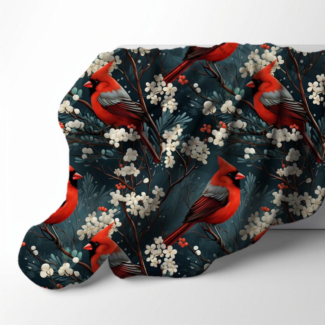 Christmas Cardinal Plush Throw Blanket, Cardinal Velveteen Throw ...