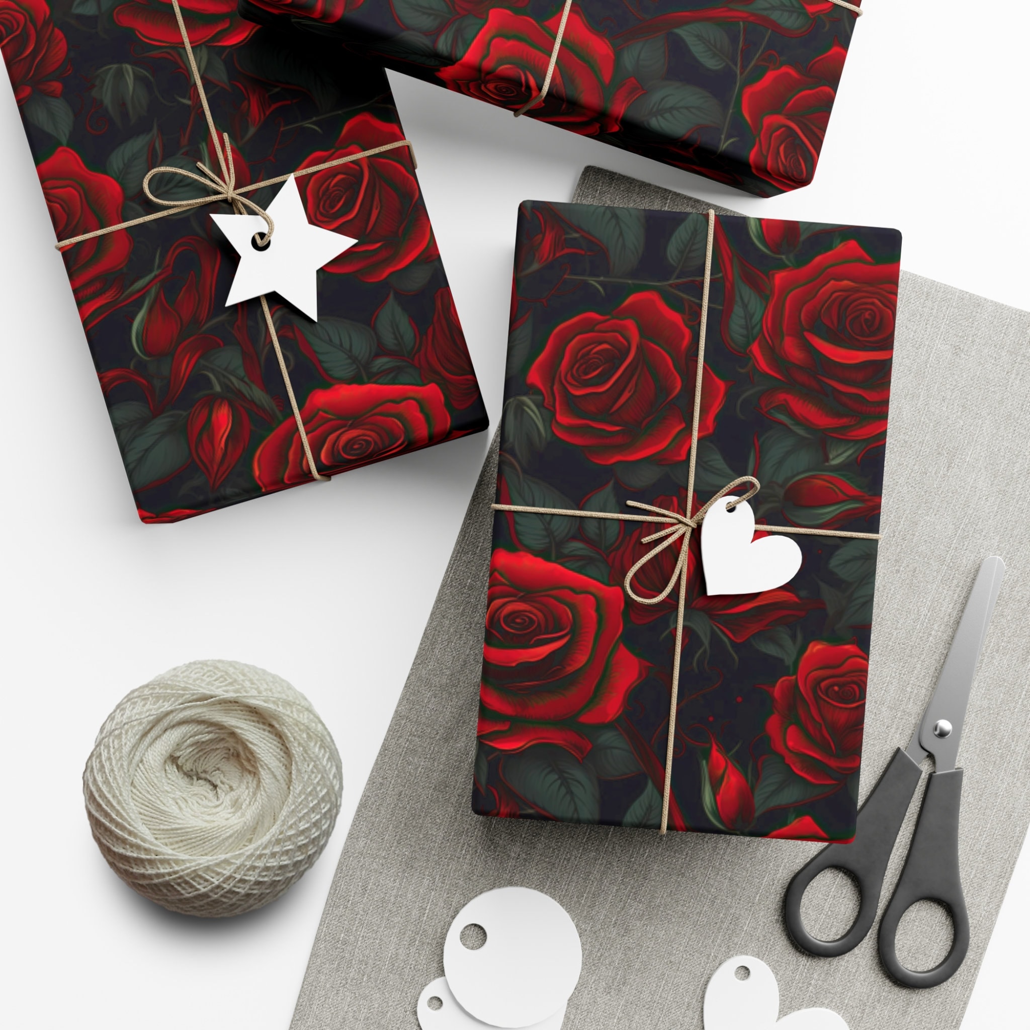 Valentines Day Wrapping Paper, Gothic Valentines Day Gift Wrapping ...